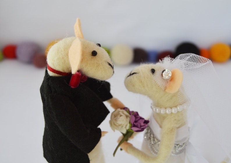 Just Married Needle Felted Mouse Felted Mice Wedding - Etsy
