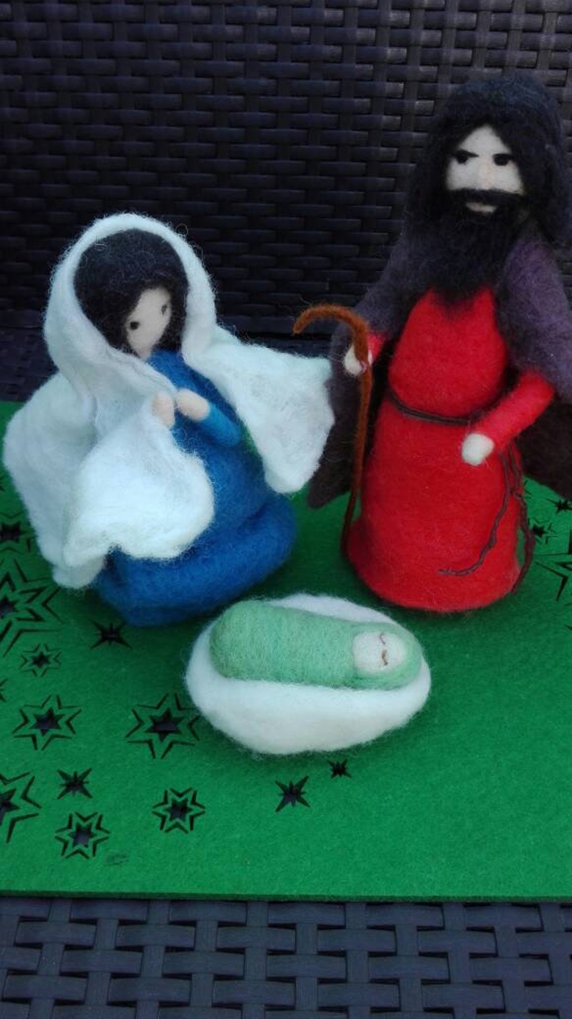Needle Felted Nativity 3 Piece Natitvity Felt Needlefelt - Etsy