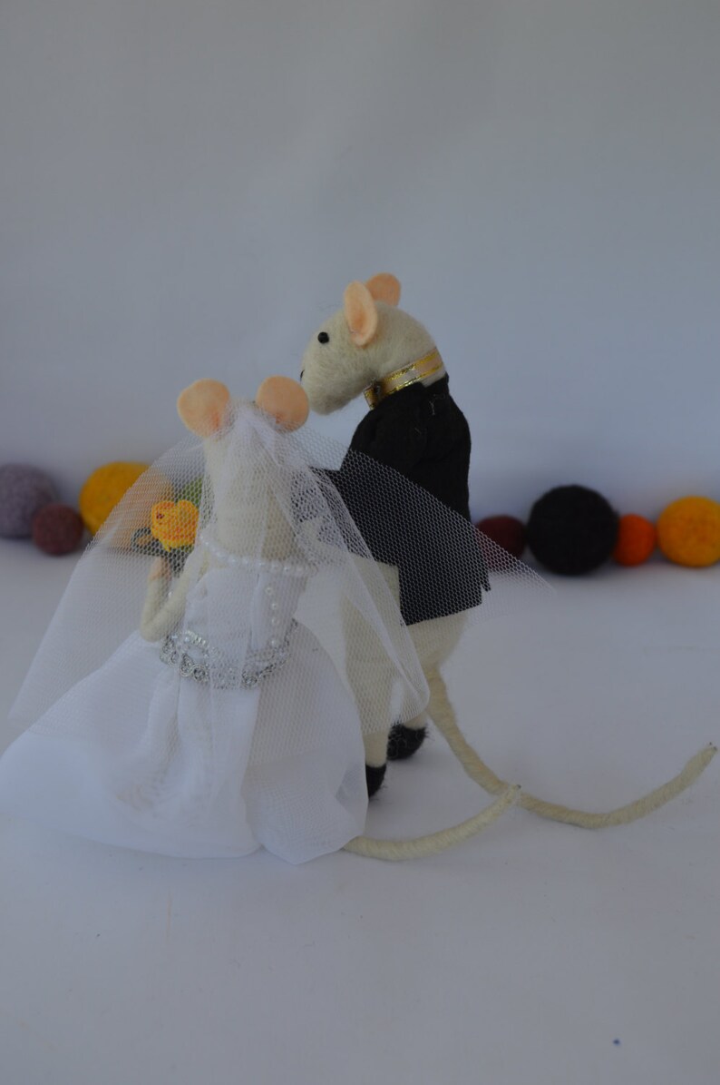 Just Married Needle Felted Mouse Felted Mice Wedding - Etsy