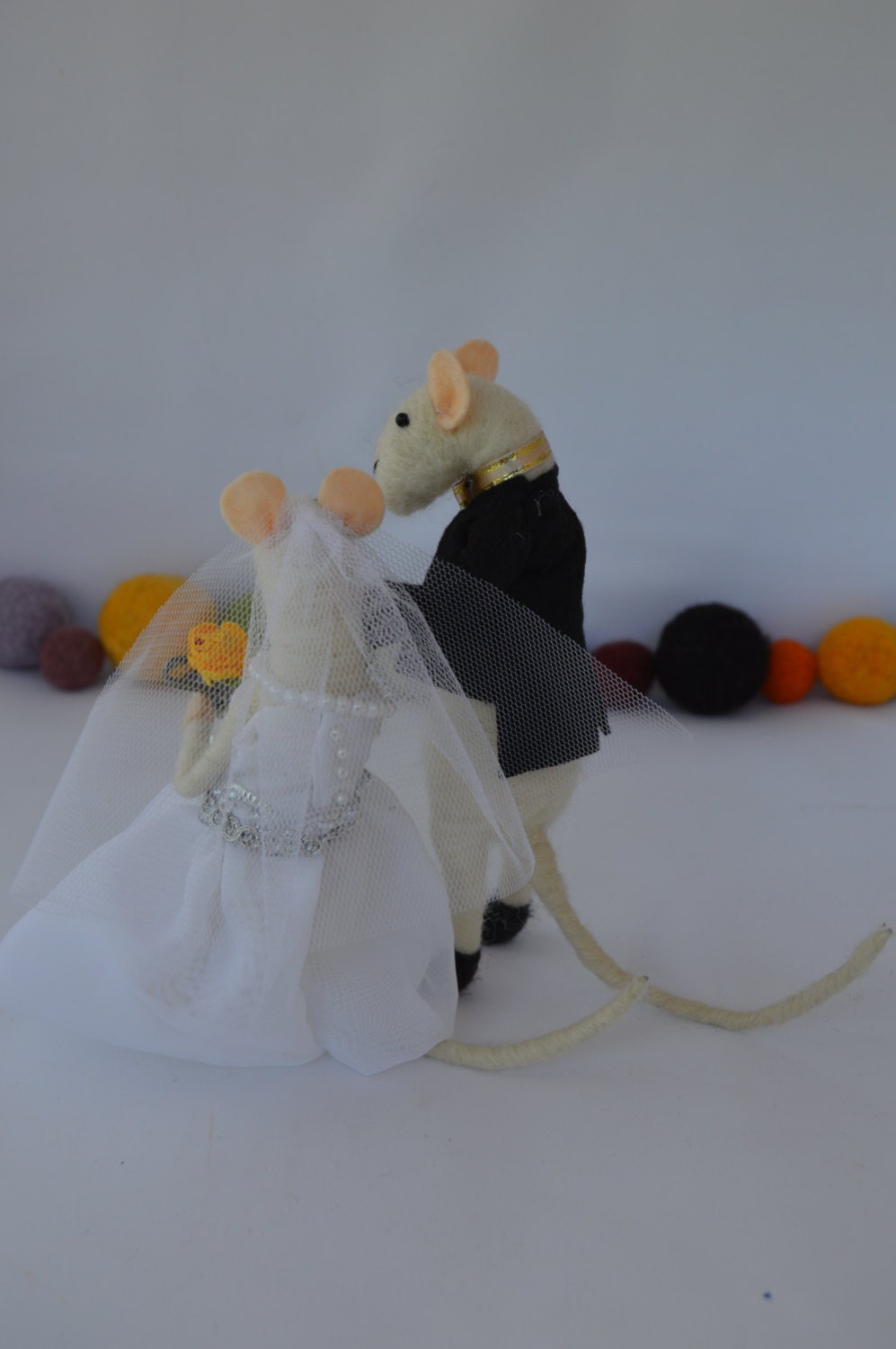 Just Married, Needle Felted Mouse, Felted Mice Wedding, Wedding Cake ...