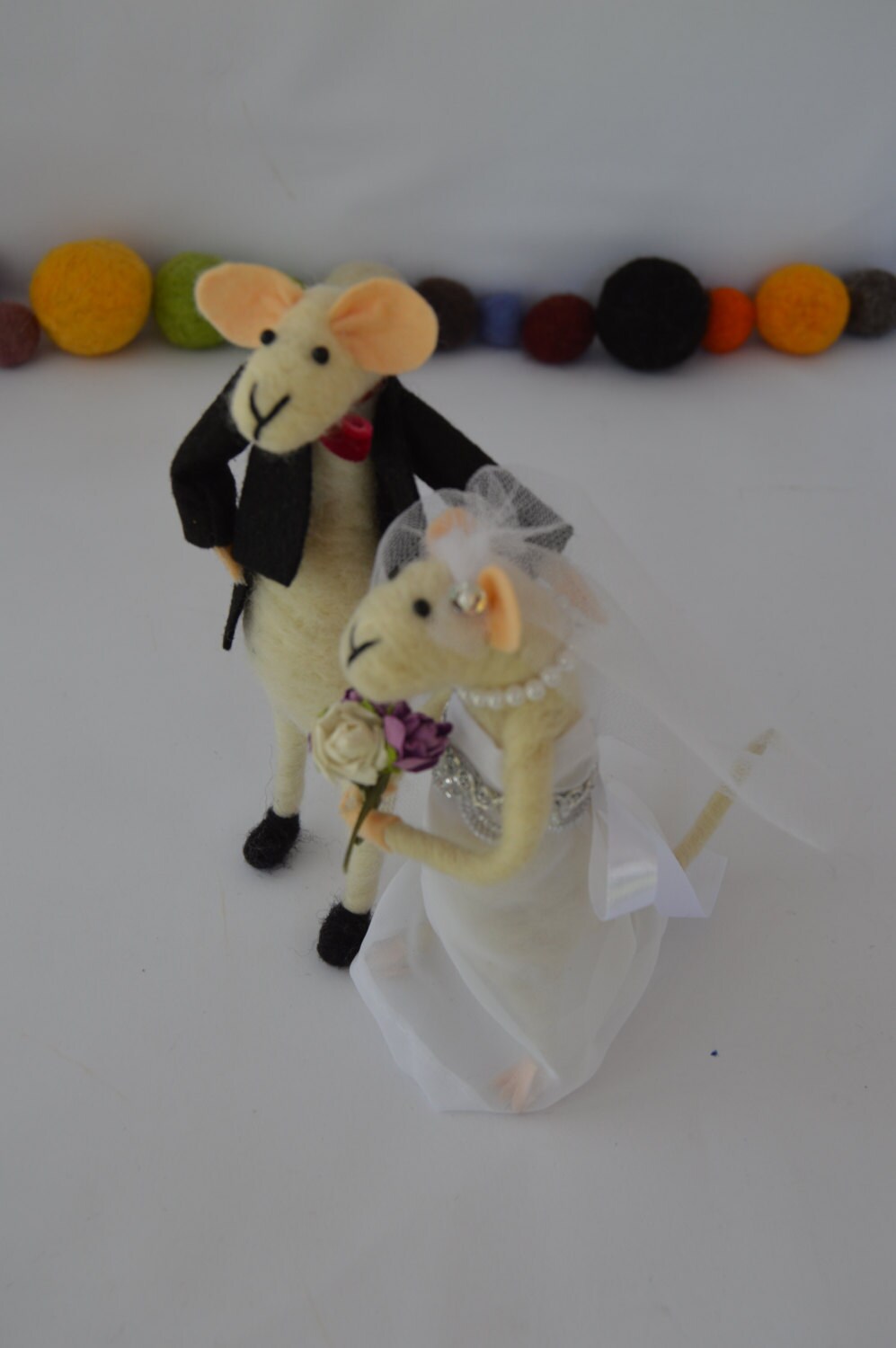 Just Married Needle Felted Mouse Felted Mice Wedding - Etsy