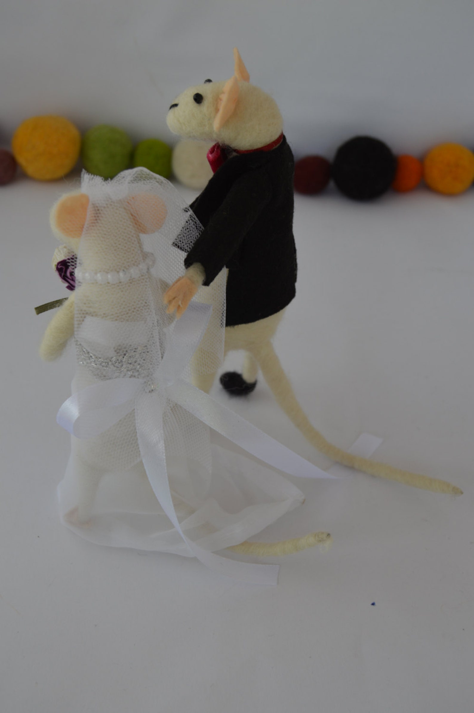 Just Married, Needle Felted Mouse, Felted Mice Wedding, Wedding Cake ...