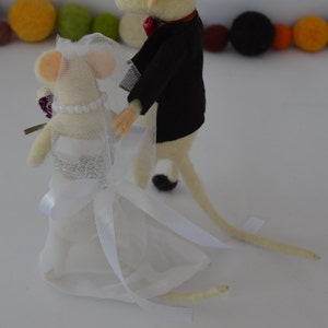 Just Married, Needle Felted Mouse, Felted Mice Wedding, Wedding Cake ...