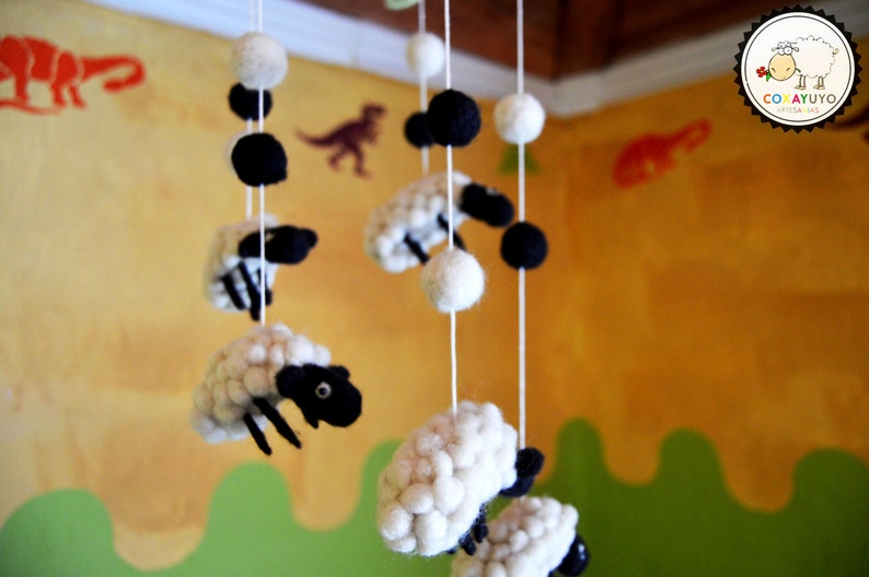 Mobile Needle Felted Sheep Mobile White Sheep Mobile - Etsy