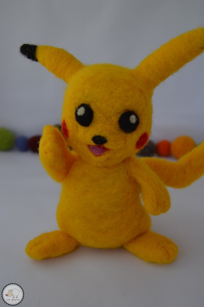 Needle Felted Pokemon Pikachu Needle Felting Pikachu - Etsy