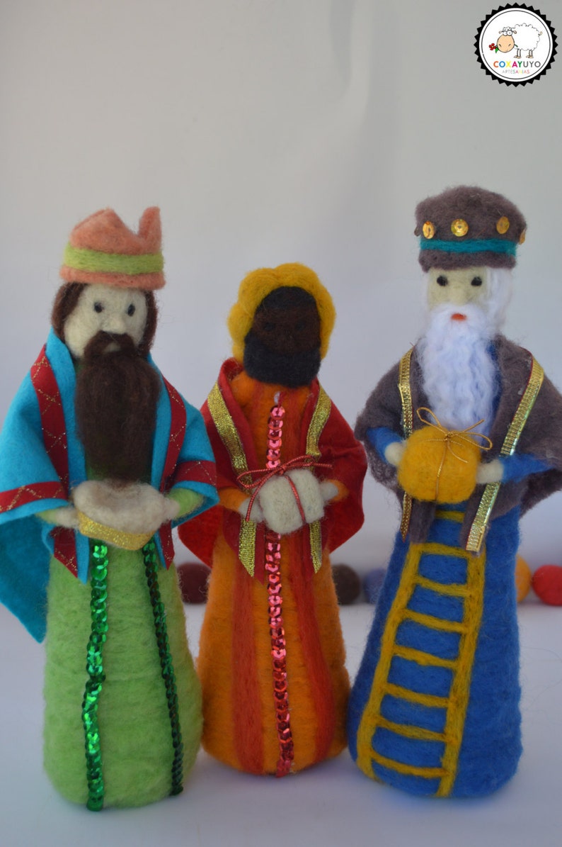 The Wise Men, Needle Felted Nativity, Needlefelt, Christmas Decoration ...