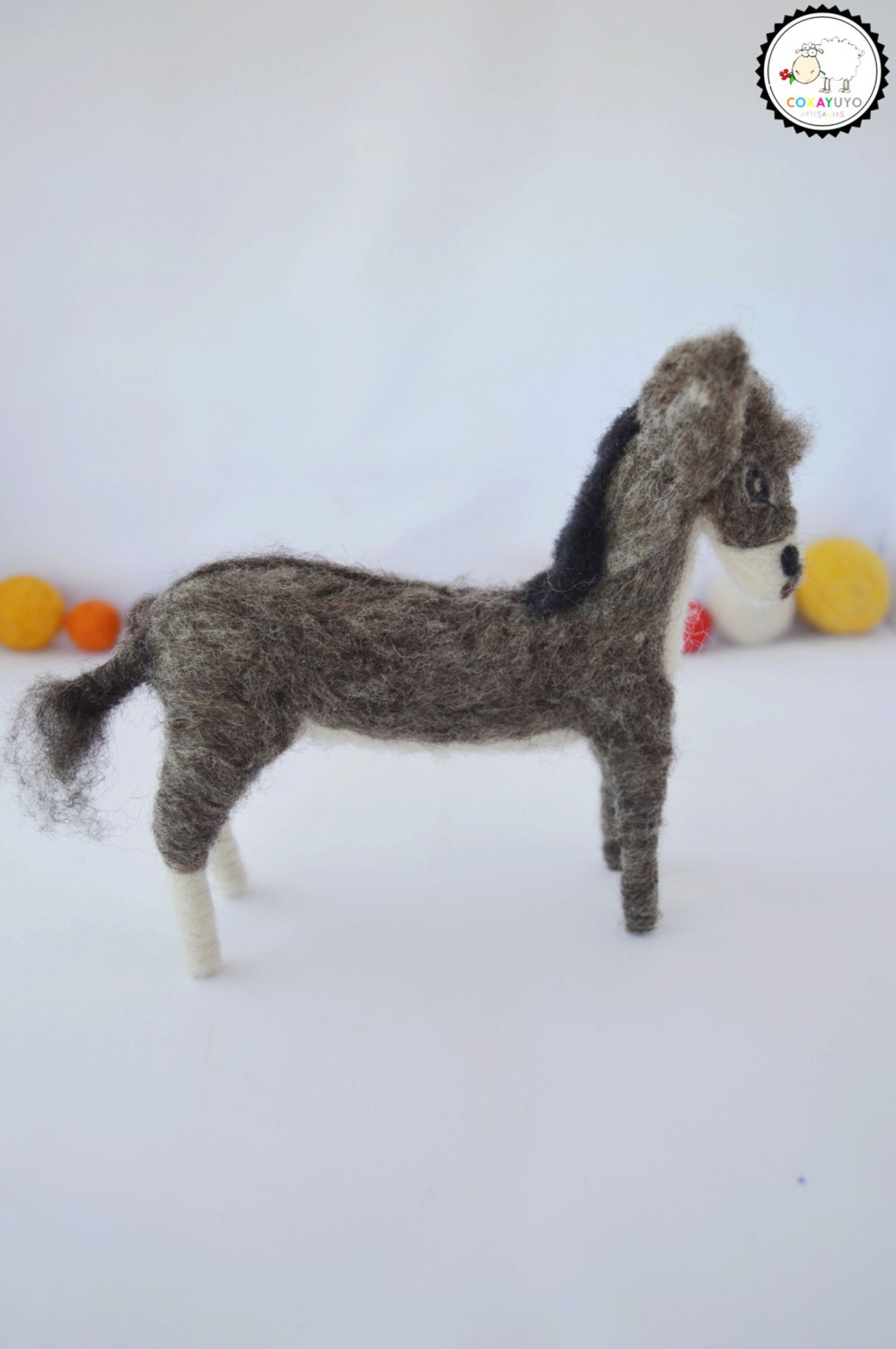 Needle Felted Donkey, Felt Ass, Christmas Decoration, Needlefelt ...