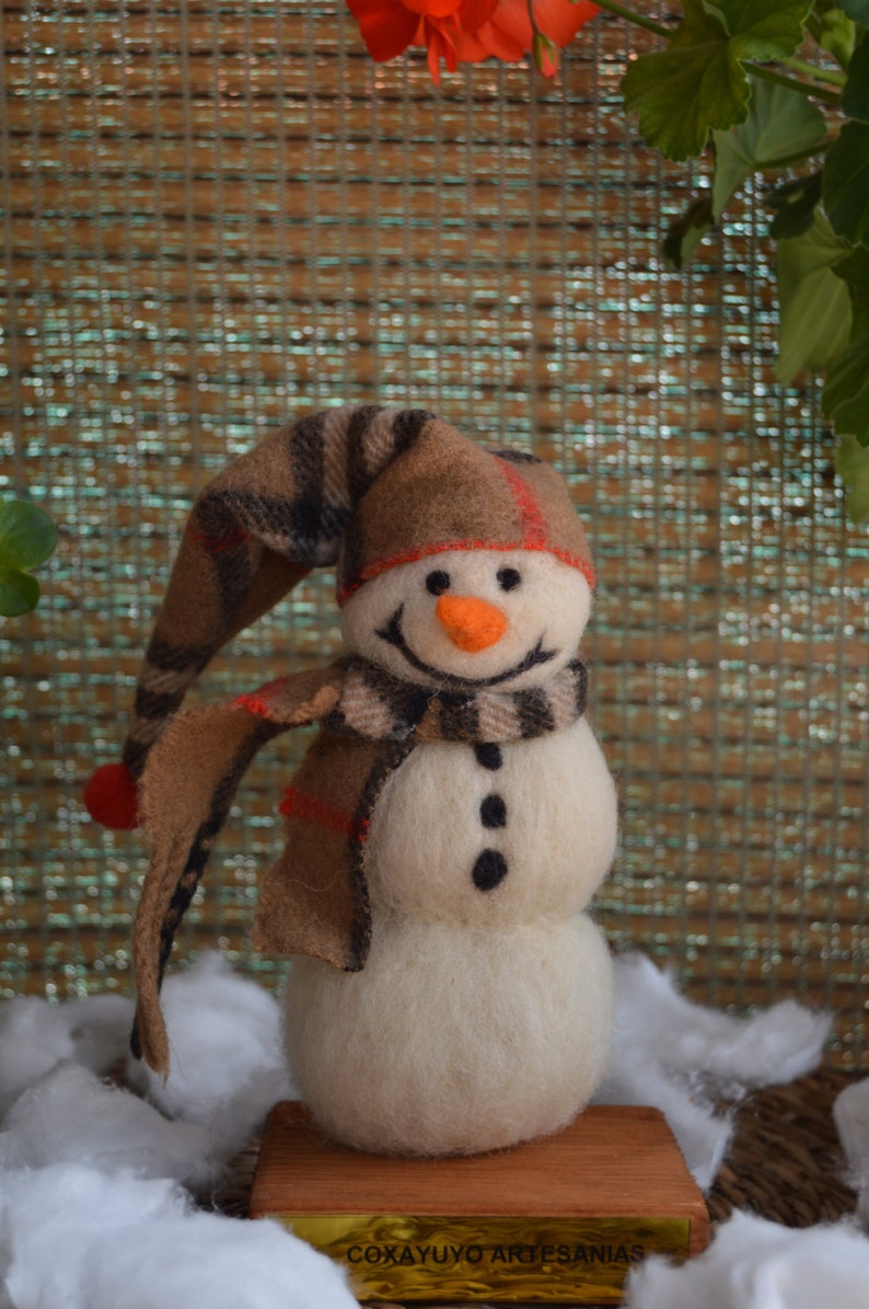 Felted Snowman Needle Felting Christmas Decoration | Etsy