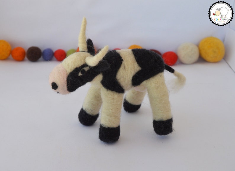 Needle Felted Cow Felt Cow Needle Felting Needlefelt - Etsy