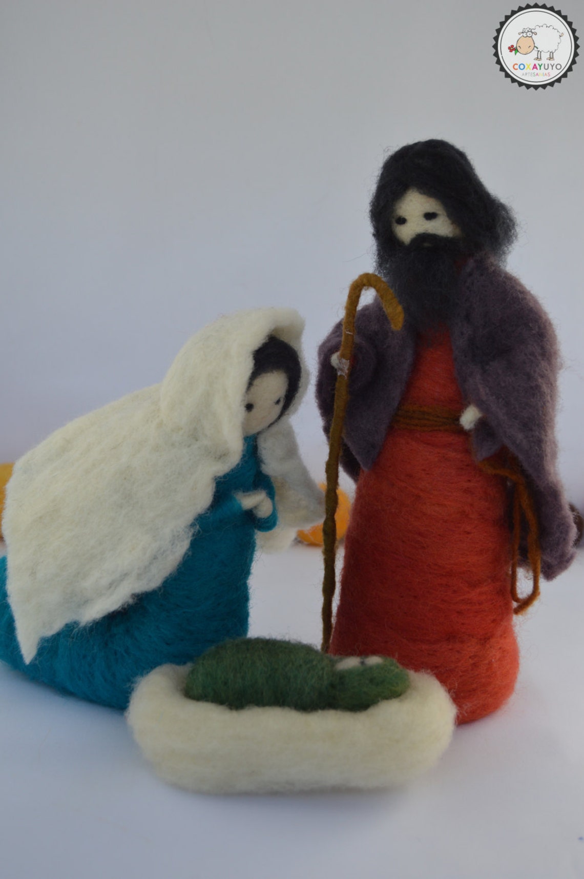 Needle Felted Nativity 3 Piece Natitvity Felt Needlefelt - Etsy