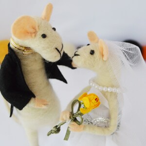 Just Married, Needle Felted Mouse, Felted Mice Wedding, Wedding Cake ...