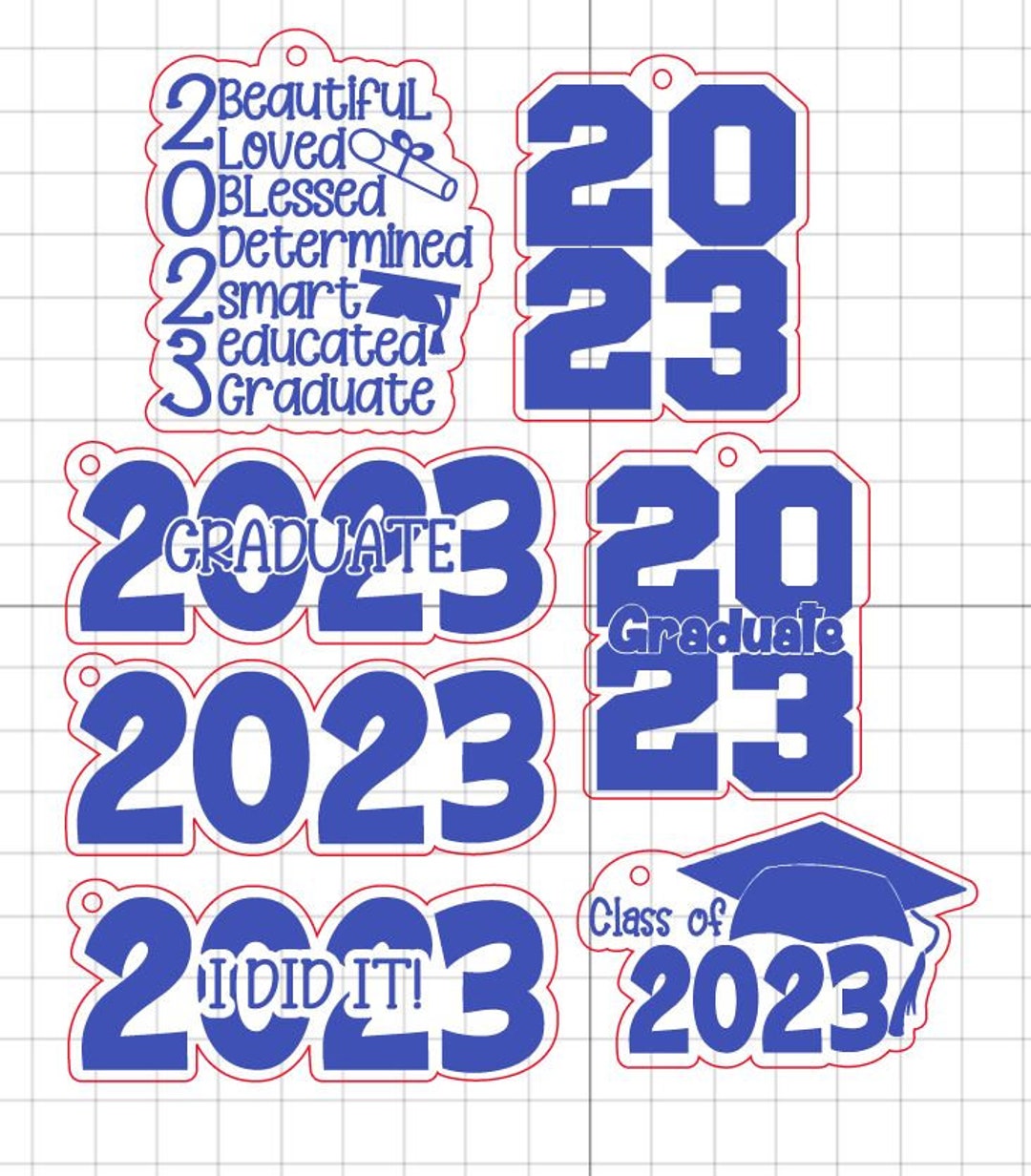 2023 2024 Graduation Sliced Svg Laser Cut File for Engraving Keychains ...