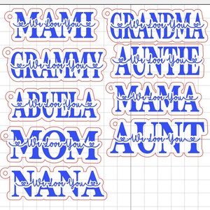 Svg Mothers Fathers Day We Love You Keychain Include Mom Grandma Dad ...