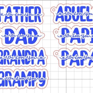 Svg Mothers Fathers Day We Love You Keychain Include Mom Grandma Dad ...