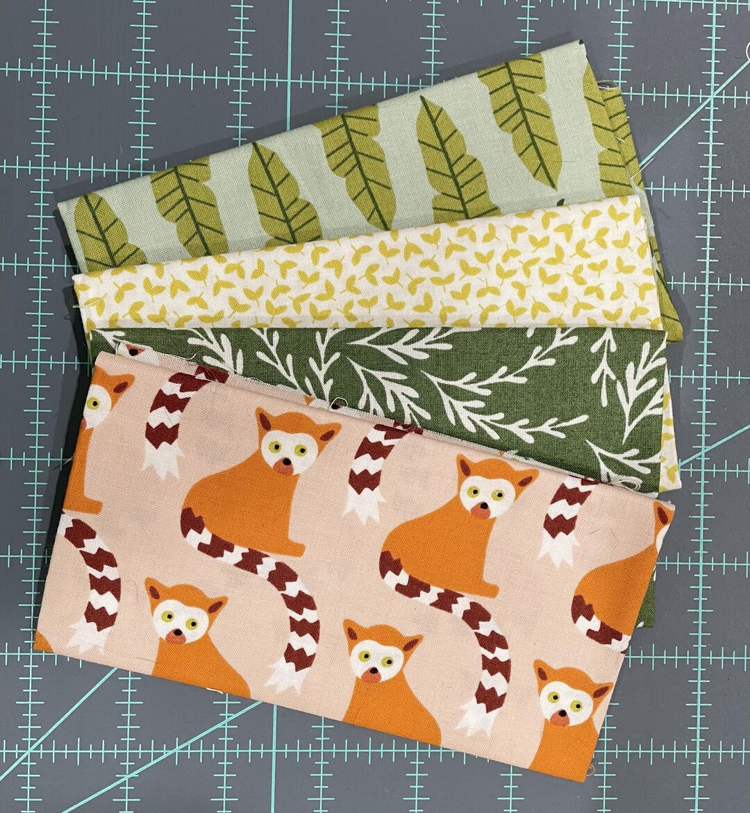 Lemur Jungle Fabric Bundle: Robert Kaufman Quilting Cotton Fat Eighths ...