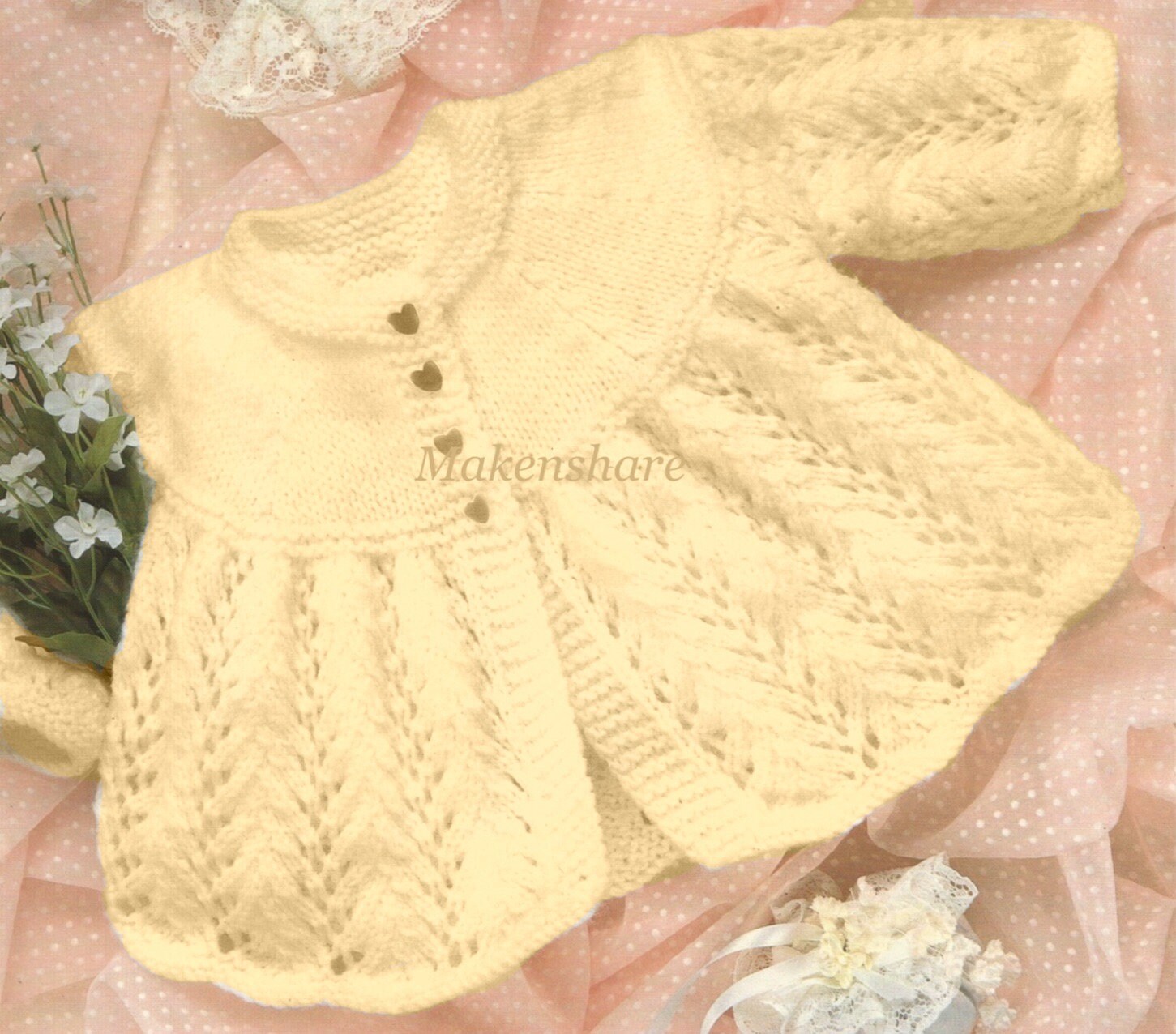 Knitting Pattern Babies Dk/light Worsted / 8 Ply Matinee Jacket /coat ...