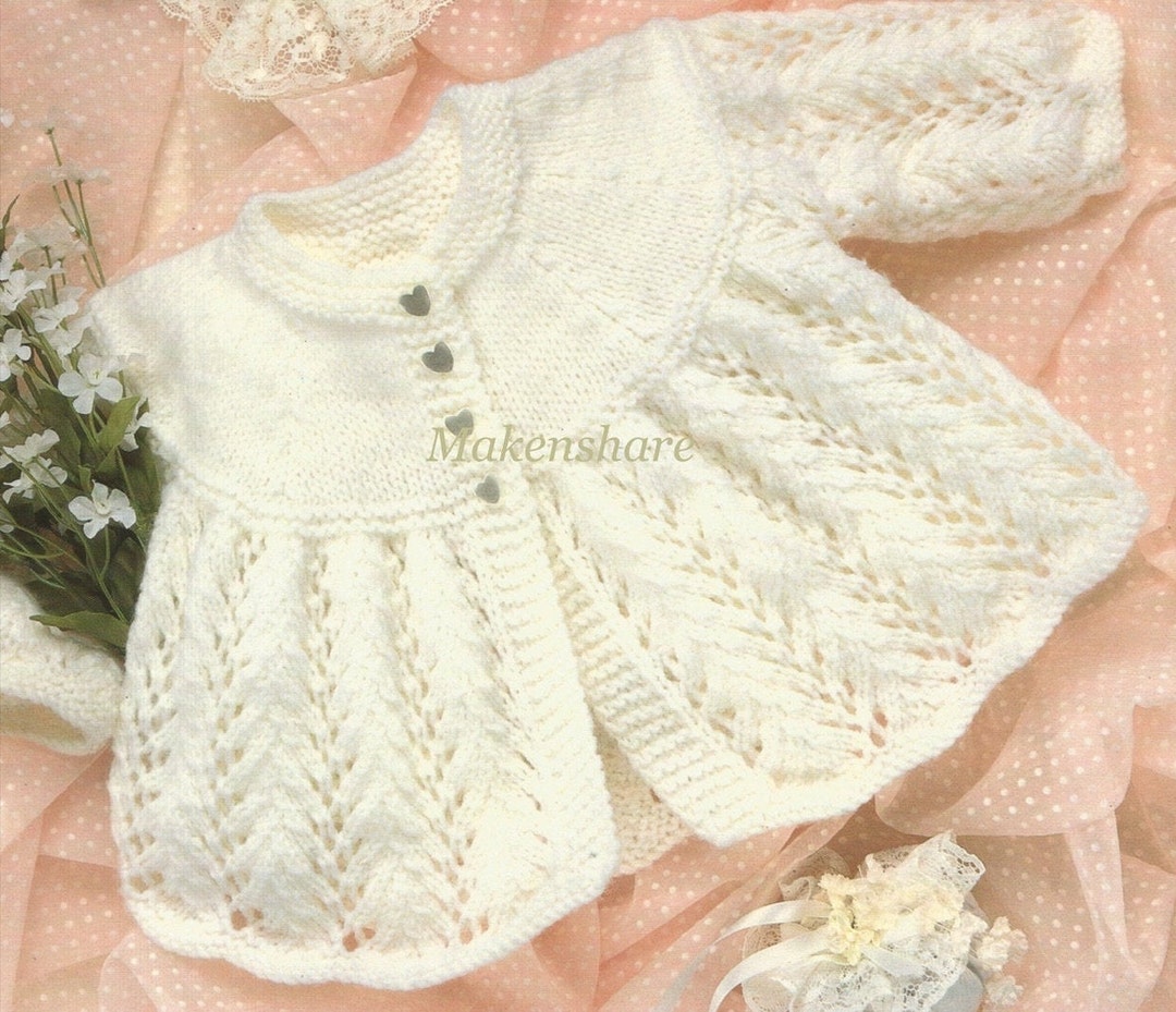 Knitting Pattern Babies Dk/light Worsted / 8 Ply Matinee Jacket /coat ...