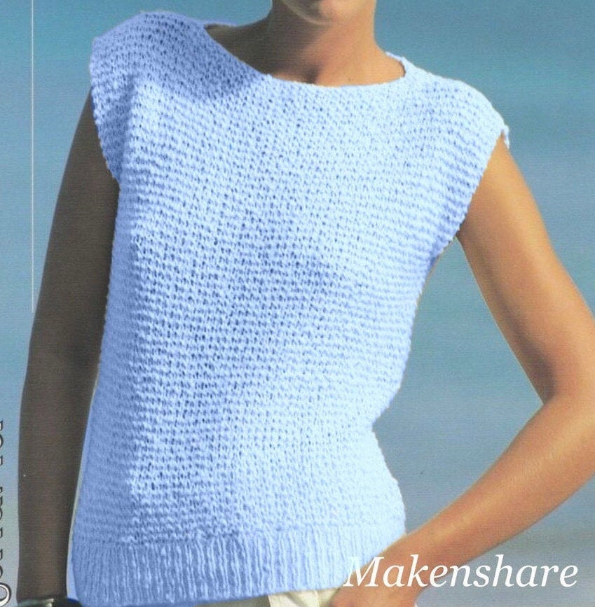 Easy Knitting Pattern Girls Top ,ladies Top in Garter Stitch Great for ...