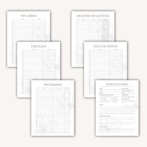 Printable Reading Journal in Spanish - Book Tracker - Book Review ...