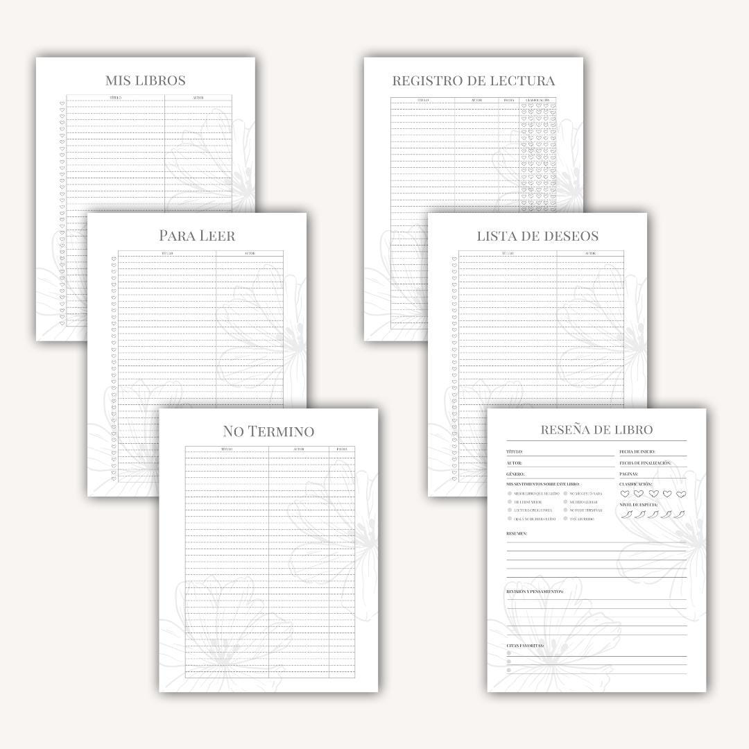 Printable Reading Journal in Spanish - Book Tracker - Book Review ...