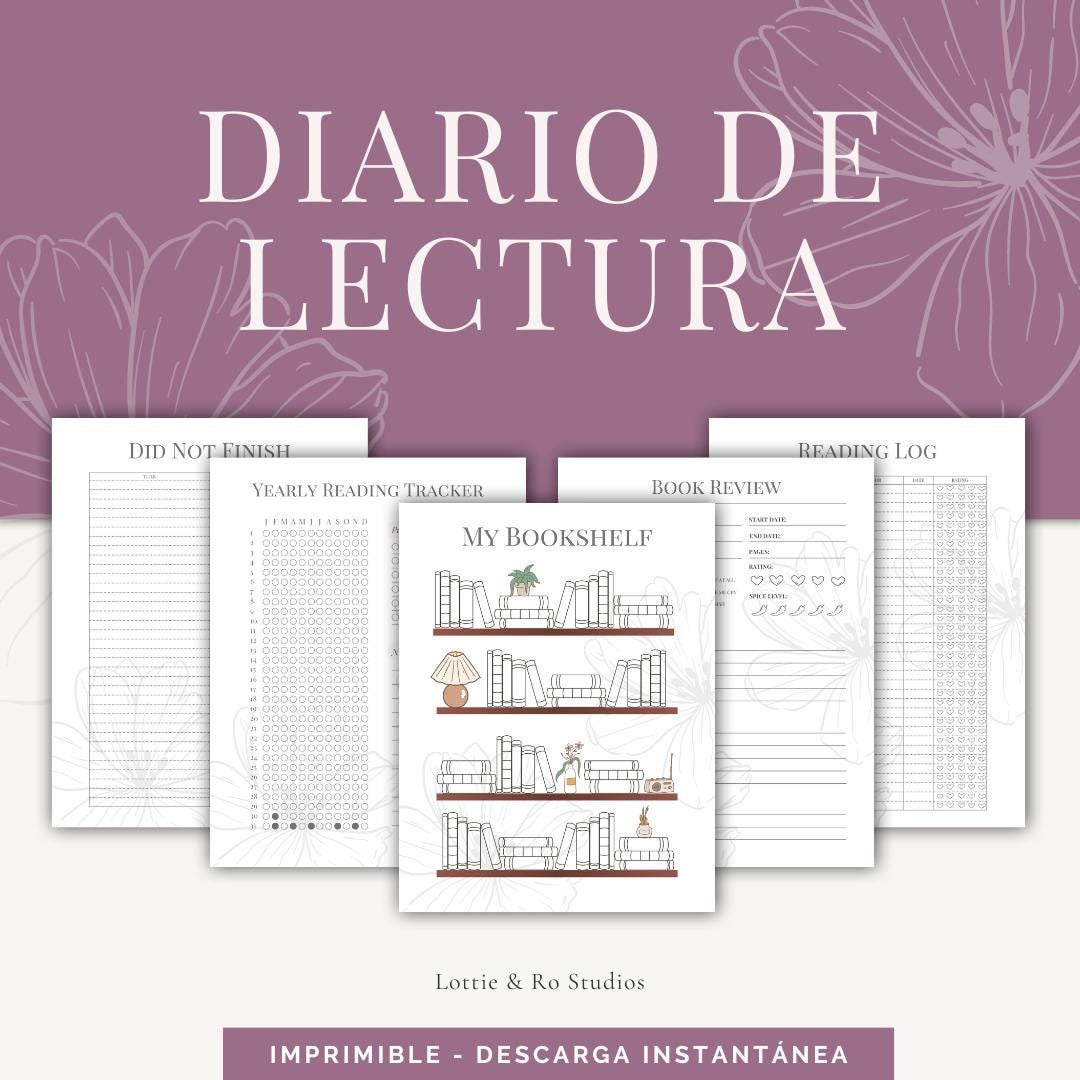 Printable Reading Journal in Spanish - Book Tracker - Book Review ...
