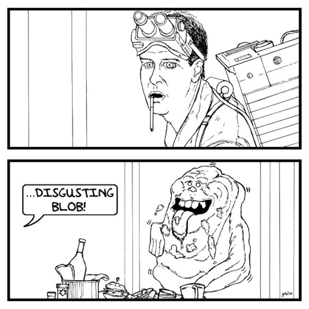 Ghostbusters: Disgusting Blob - Black and White Print - Comics ...