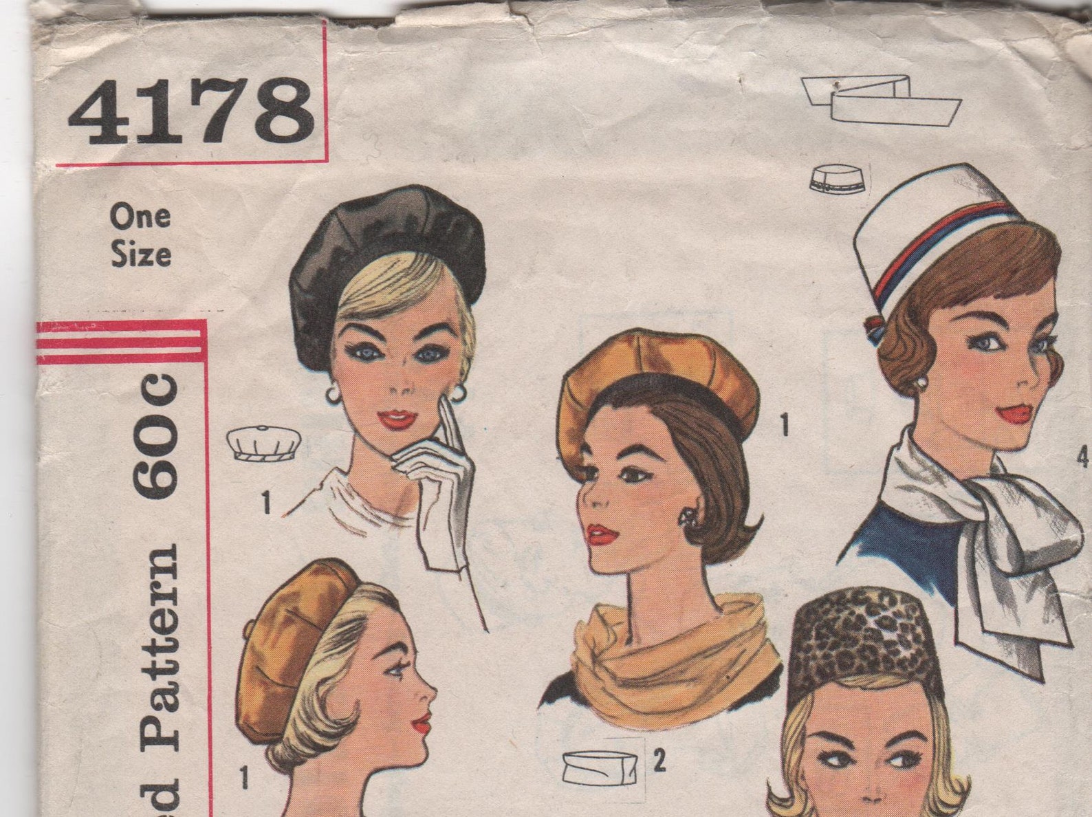 Patterns ~ Simplicity Hat Pattern 4178 One Size 1967 (hat, Scarf, Bag ...