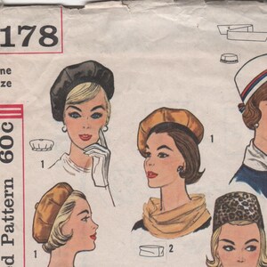 Patterns ~ Simplicity Hat Pattern 4178 One Size 1967 (hat, Scarf, Bag ...