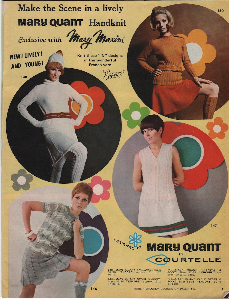 Patterns ~ Vintage Mary Maxim Catalog 1967 With Mary Quant Designs - Etsy