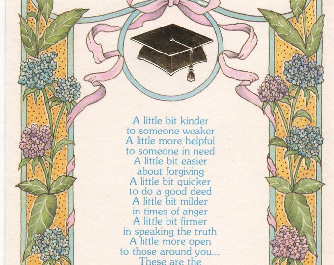 Cards ~ Vintage Graduation Card American Greetings Floral Border Silver ...