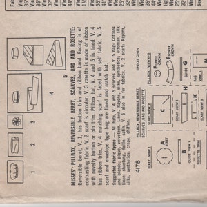 Patterns ~ Simplicity Hat Pattern 4178 One Size 1967 (hat, Scarf, Bag ...