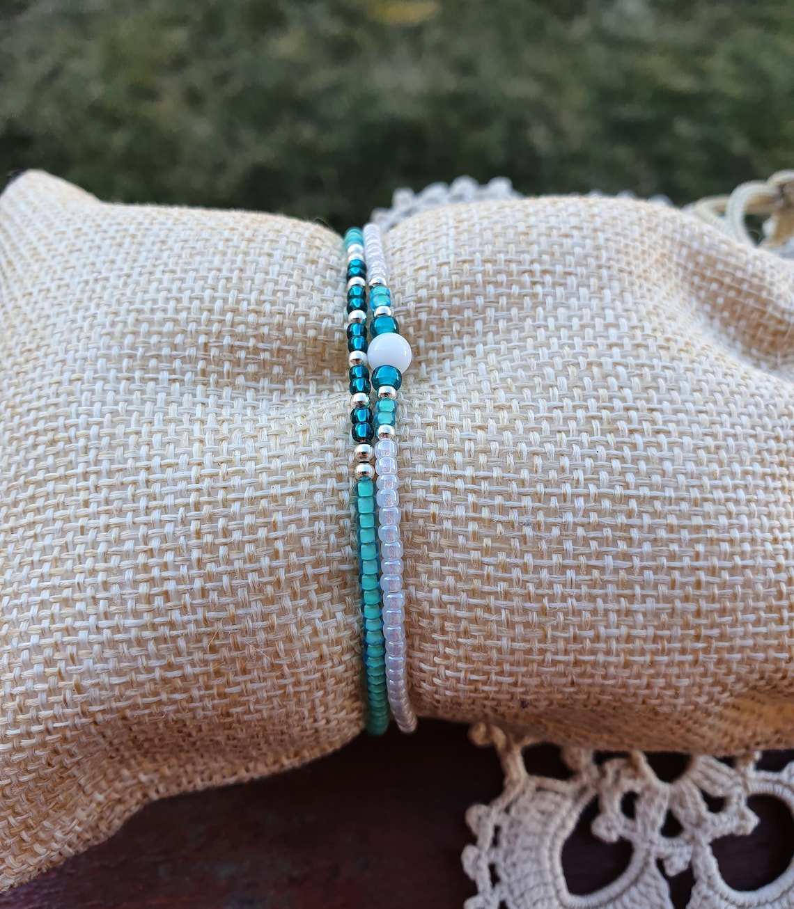 Set of 2 Matching Bracelets Minimalist Beaded Bracelets - Etsy