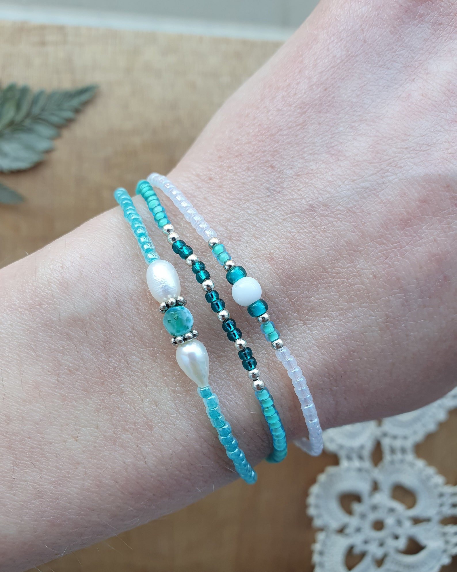 Set of 2 Matching Bracelets Minimalist Beaded Bracelets - Etsy
