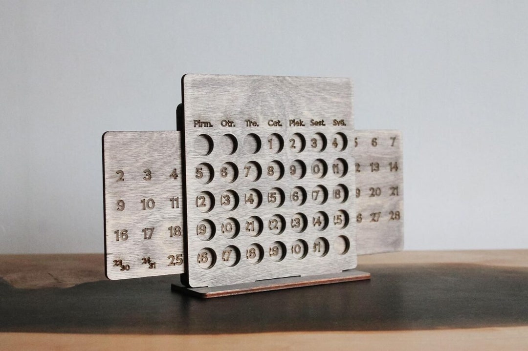 Eco-friendly 2023 Calendar, Natural Wood Calendar, Cooden Calendar ...