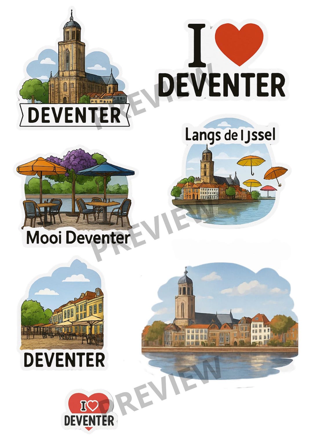 Printable Deventer Stickers – Dutch City Sticker Sheets for Journals ...