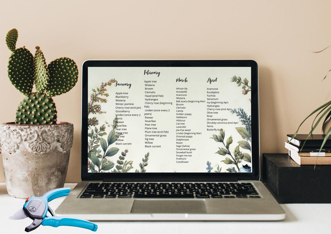 Pruning Calendar | Year-round Gardening Guide | Digital Download for ...