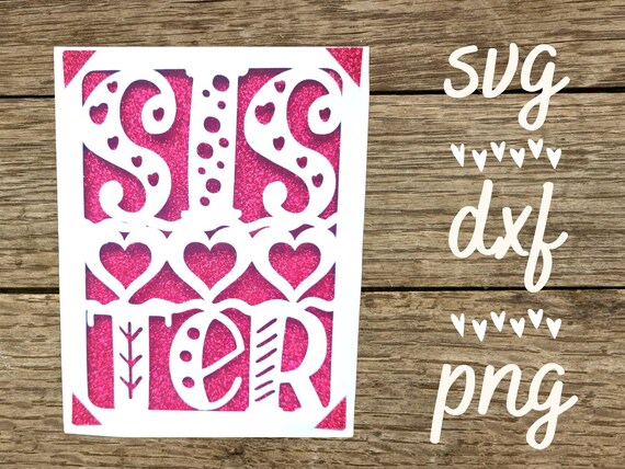 Sister Svg Card. Digital File Compatible With Cricut and | Etsy