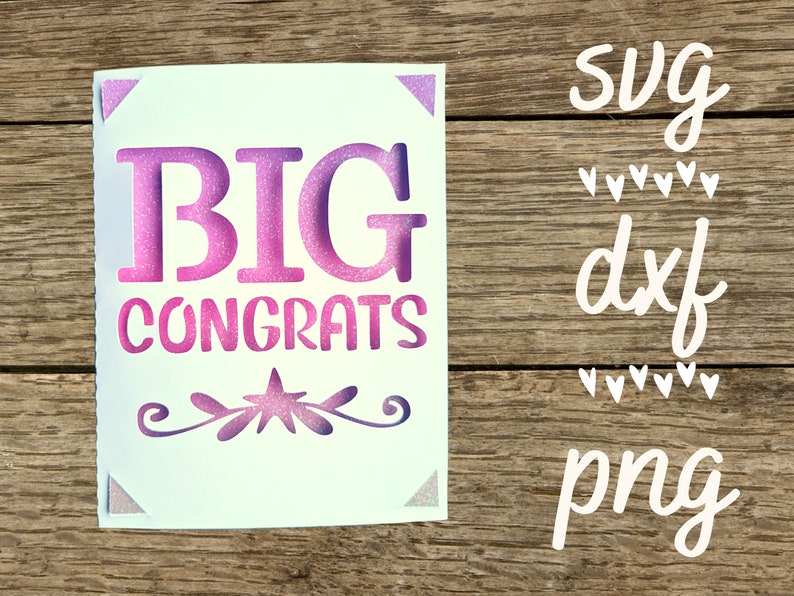 Congratulations Svg Card. Digital File Compatible With Cricut - Etsy
