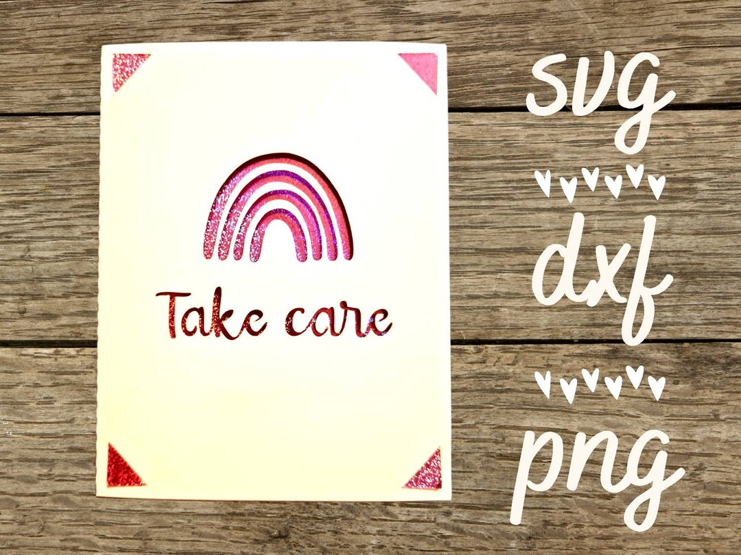 Take Care Svg Card. Digital File Compatible With Cricut and Silhouette ...
