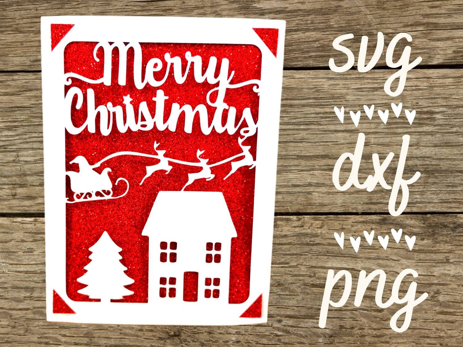 Christmas Svg Card. Digital File Compatible With Cricut and Silhouette ...