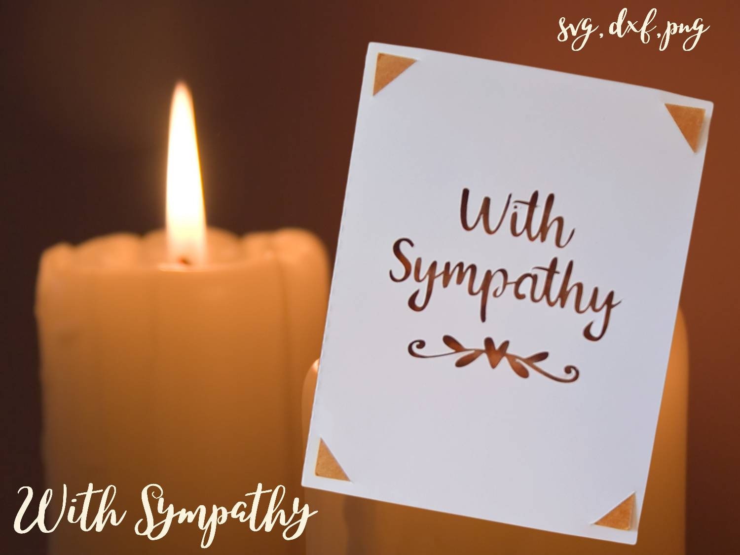 With Sympathy Svg Card. Digital File Compatible With Cricut - Etsy