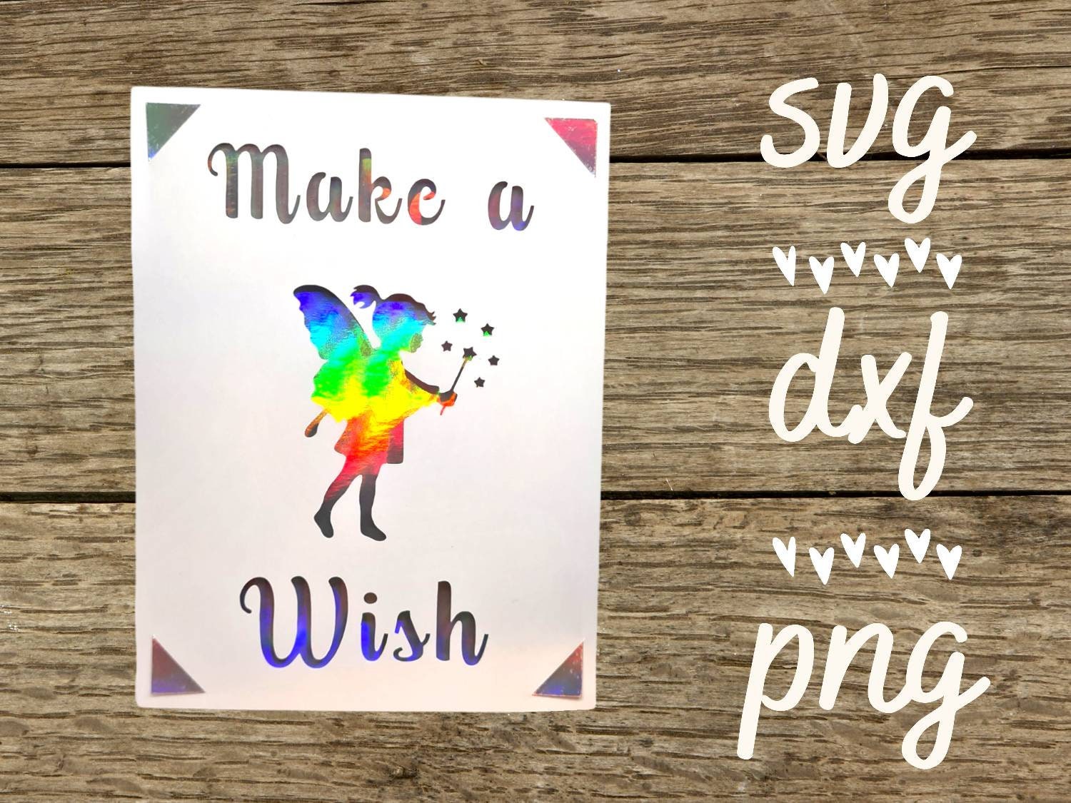Make a Wish Svg Card. Digital File Compatible With Cricut and - Etsy