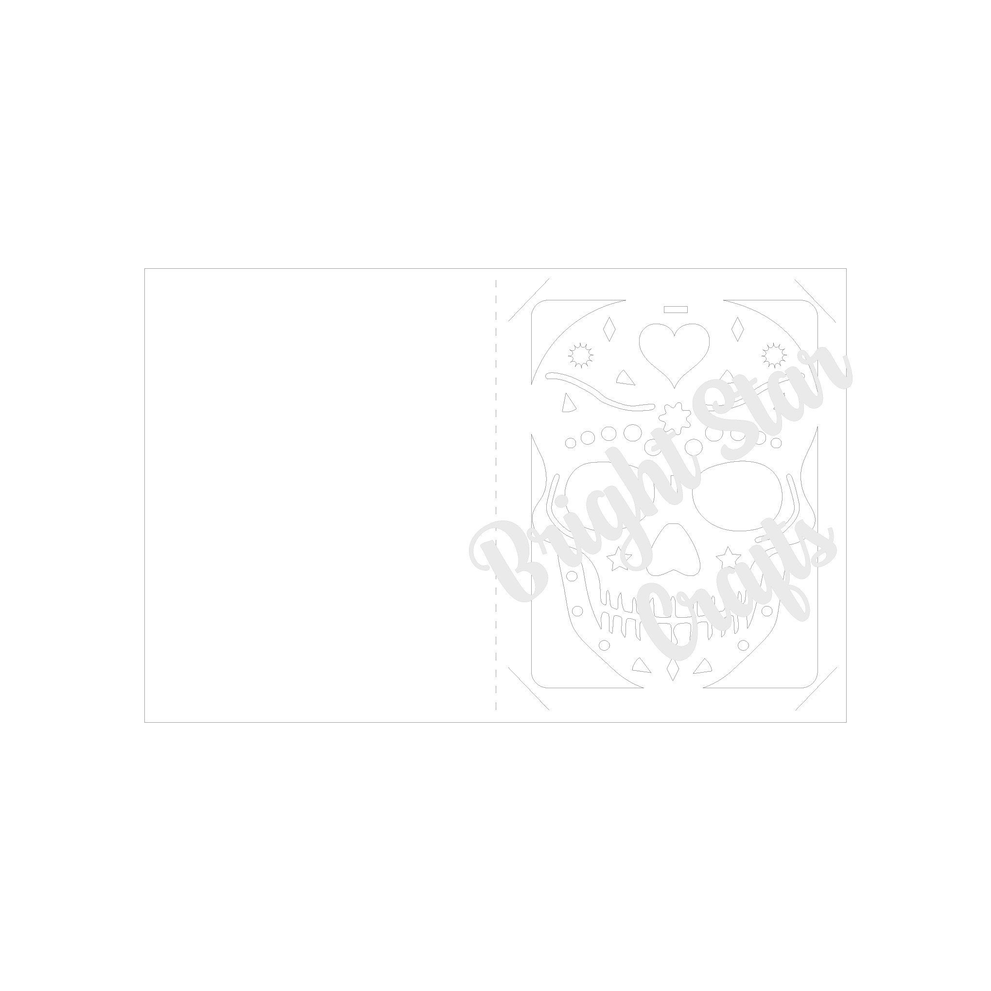 Svg Jewel Skull Card. Digital File Compatible With Cricut and ...