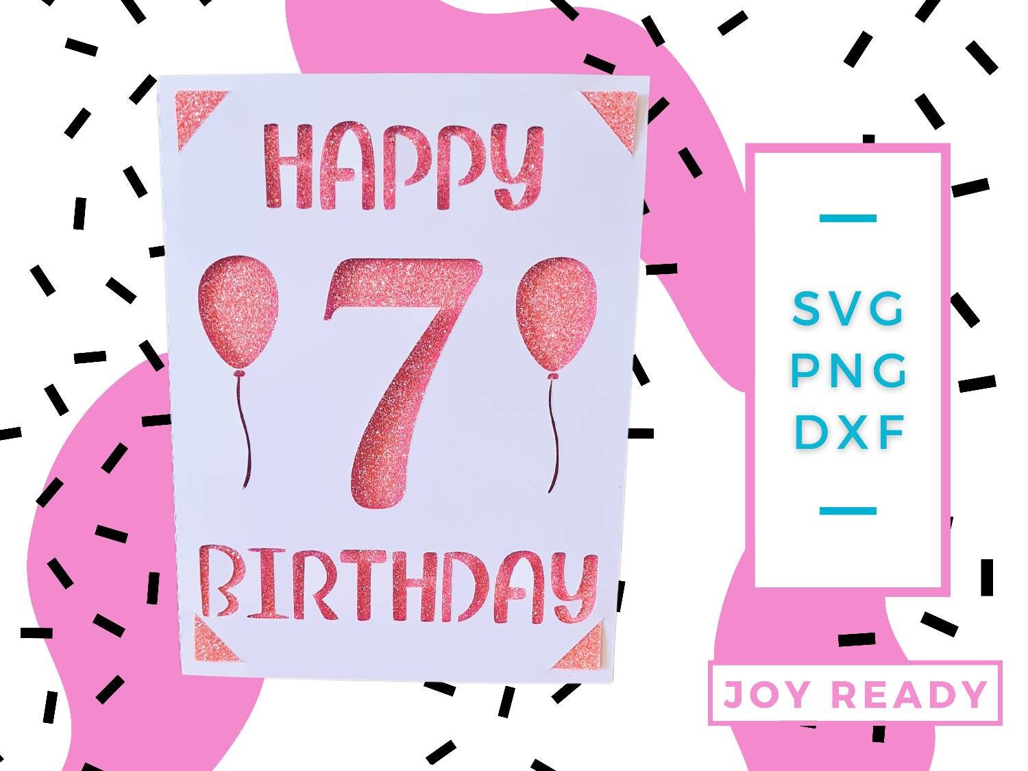 7 Birthday Svg Card. Digital File Compatible With Cricut and - Etsy