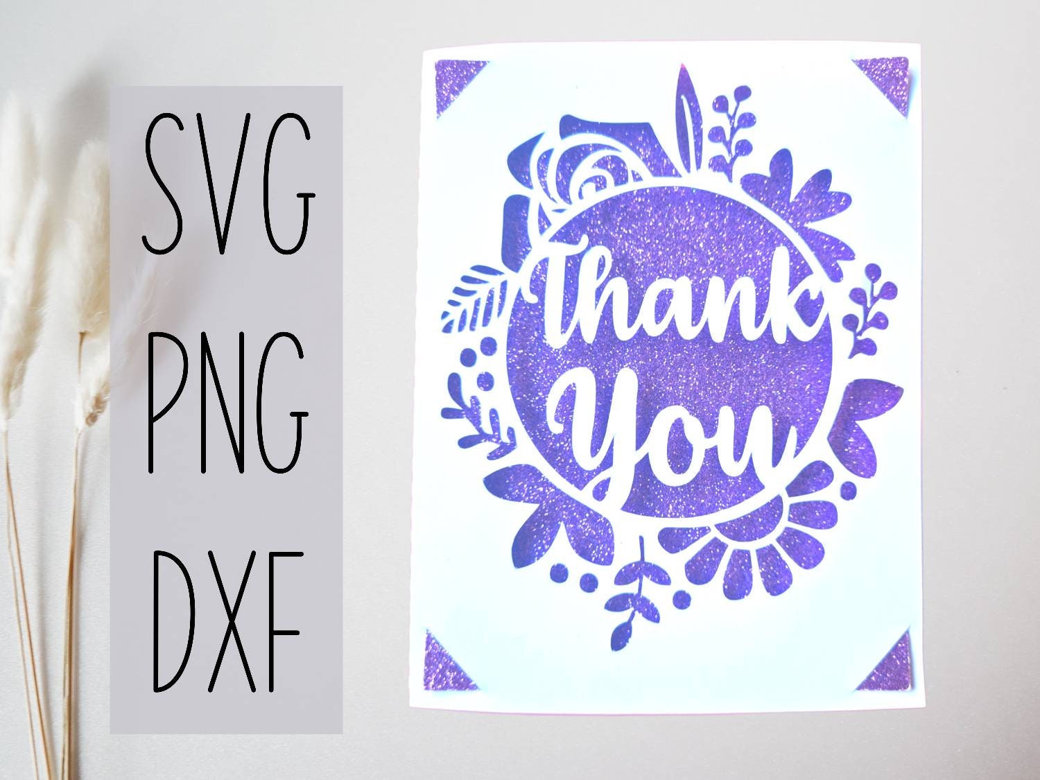 Thank You Svg Card. Digital File Compatible With Cricut and - Etsy