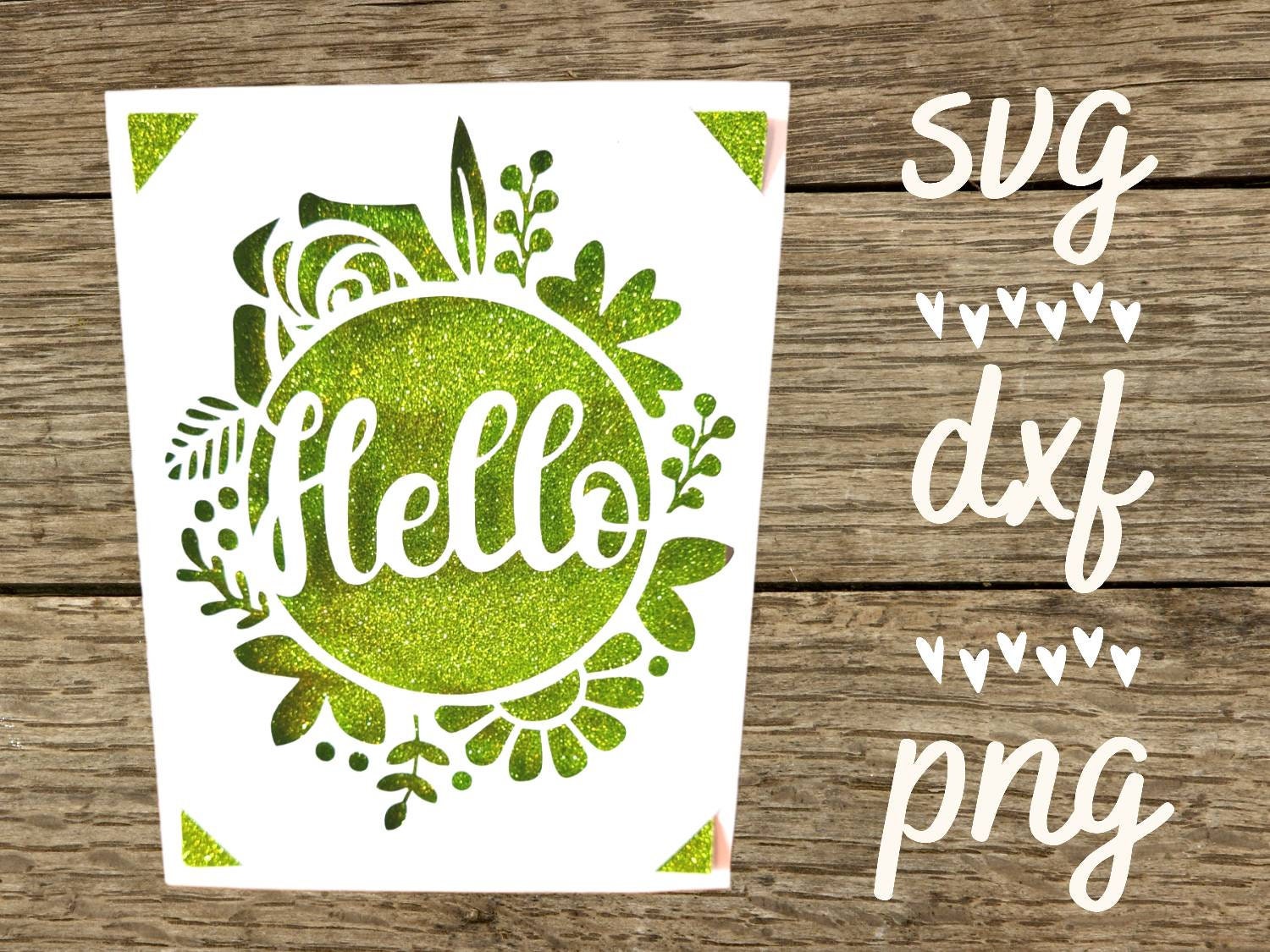 Hello Svg Card. Digital File Compatible With Cricut and Silhouette ...