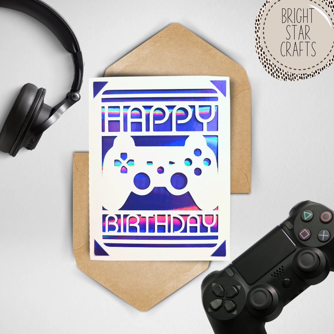 Game Controller Birthday Svg Card. Digital File Compatible With Cricut ...