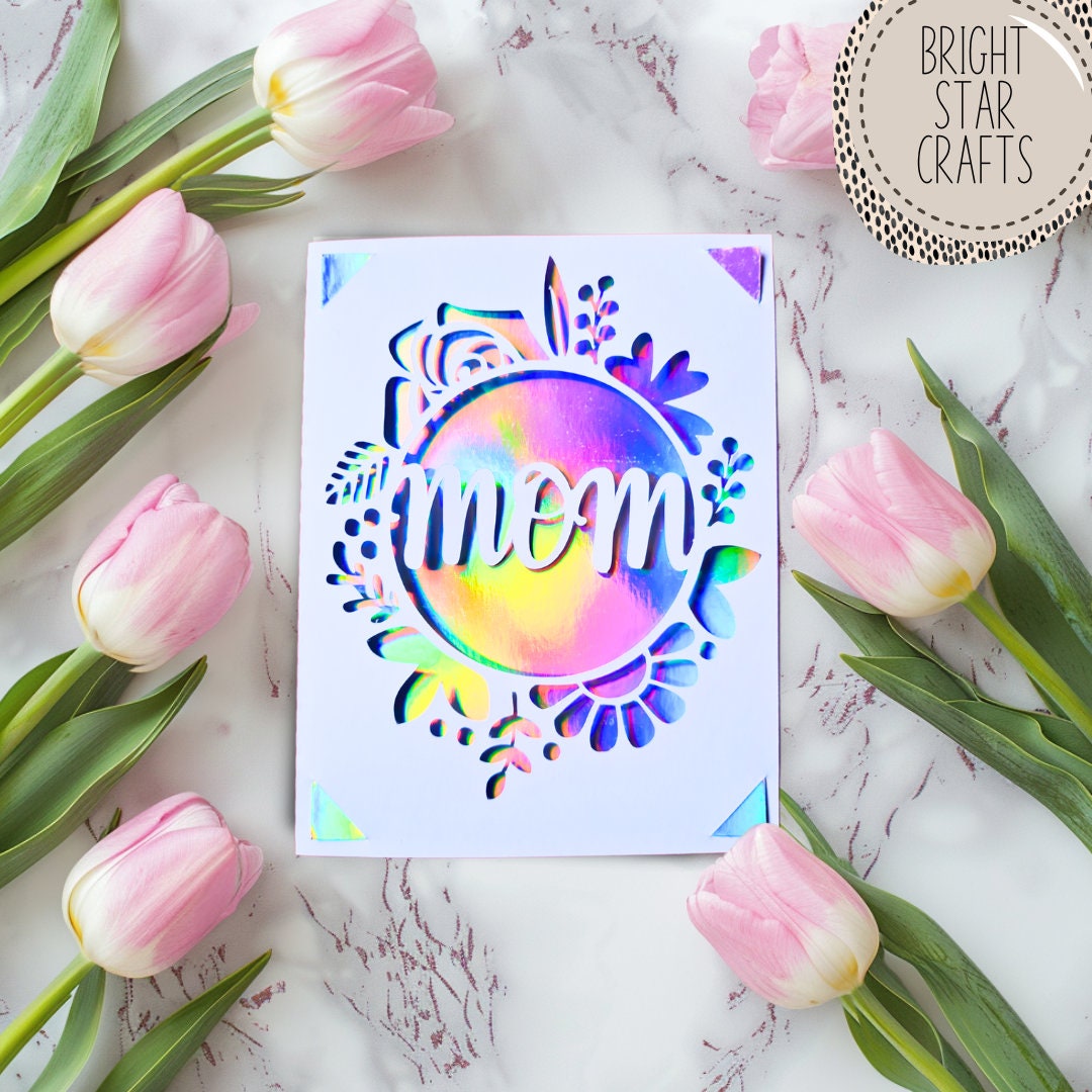 Mom Svg Card . Digital File Compatible With Cricut and Silhouette ...