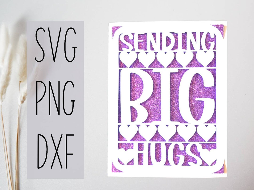 Hug Svg Card. Digital File Compatible With Cricut and Silhouette ...