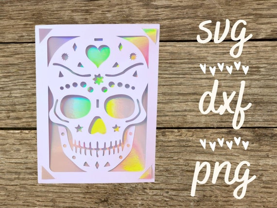 Svg Jewel Skull Card. Digital File Compatible With Cricut and - Etsy
